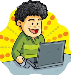 Boy with laptop Royalty Free Vector Image - VectorStock