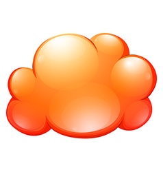 Orange cloud with face Royalty Free Vector Image