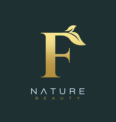 F luxury letter logo design Royalty Free Vector Image