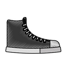 Cute scribble shoe cartoon Royalty Free Vector Image