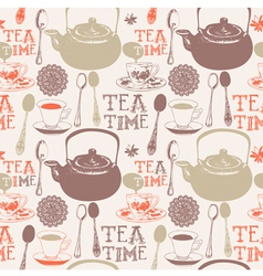 Vintage tea party pattern Royalty Free Vector Image