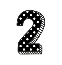 Flat number 2 isolated on white background Vector Image