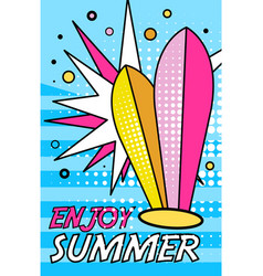 Summer nights typography banner round design Vector Image