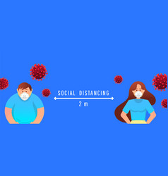 Social distance between people due to outbreaks Vector Image