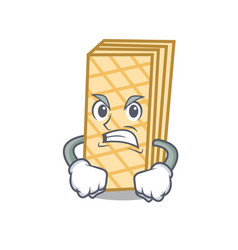 Angry waffle mascot cartoon style Royalty Free Vector Image