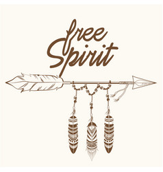 Free spirit arrow rustic tribal decoration Vector Image