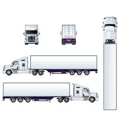 Semi truck template isolated on white Royalty Free Vector
