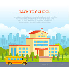 School building poster background welcome Vector Image