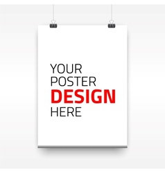 Paper poster blank template Royalty Free Vector Image
