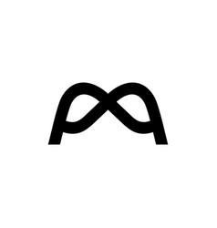 Letter m curves line logo Royalty Free Vector Image