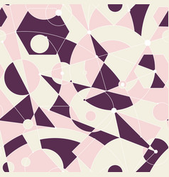 Grid seamless pattern with random geometric Vector Image