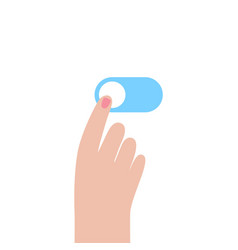 Blue button on white background Royalty Free Vector Image