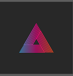 Infinity logo 3d geometric shape bright gradient Vector Image