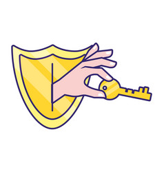 Cyber security shield Royalty Free Vector Image