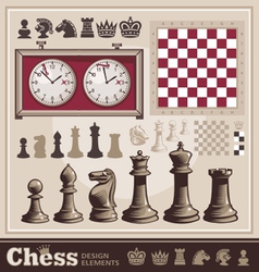 Set chess labels badges and design elements Vector Image