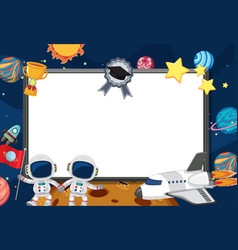 Border template with stars in space background Vector Image