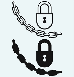 Chain with lock Royalty Free Vector Image - VectorStock