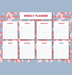 Business planner calendar template weekly Vector Image