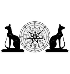 Wiccan symbol protection set mandala wicca Vector Image