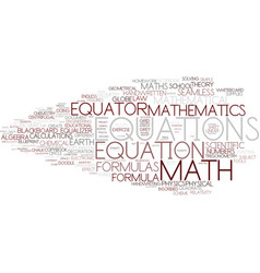 Equations word cloud concept Royalty Free Vector Image