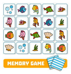 Memory game for children cards with zoo animals Vector Image