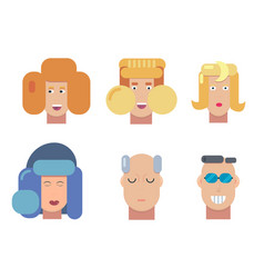 Flat characters portrait set Royalty Free Vector Image
