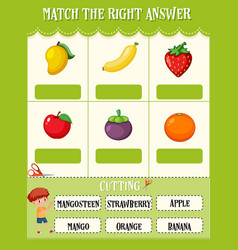 Find correct shadow shadow match worksheet Vector Image