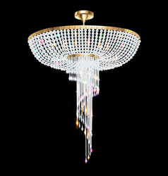 A set chandelier lamps fixtures with crystal Vector Image