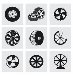 Isolated monochrome car wheel rim Royalty Free Vector Image