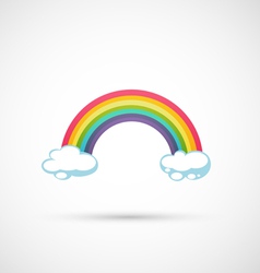 Rainbow and clouds in the sky Royalty Free Vector Image