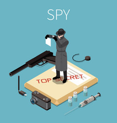 Spy flat infographics Royalty Free Vector Image