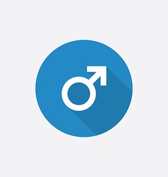 Male profile flat blue simple icon with long Vector Image