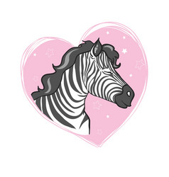 Cute zebra i love you forever card Royalty Free Vector Image