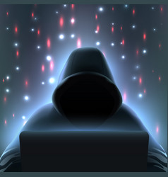 Hacker computer realistic composition Royalty Free Vector