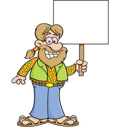 Cartoon painter holding a sign Royalty Free Vector Image