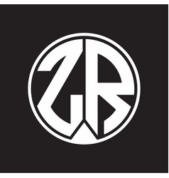 Zr logo monogram with circle rounded shape design Vector Image