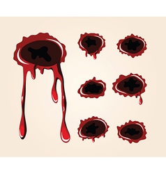 Bullet wound collection Royalty Free Vector Image