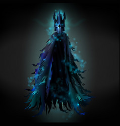 Evil spirit in black ragged cloak Royalty Free Vector Image