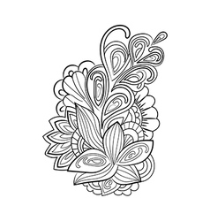 Doodle art flowers entangle floral pattern Vector Image