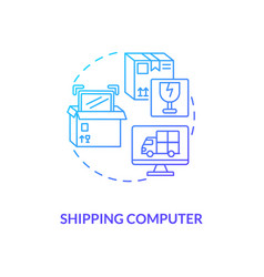 Shipping computer concept icon Royalty Free Vector Image
