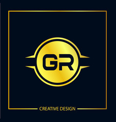 Initial gr letter logo template design Royalty Free Vector