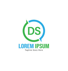 Initial ds logo template with modern frame Vector Image