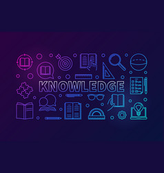 Knowledge colored round outline Royalty Free Vector Image