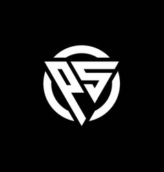 Ps logo monogram with triangle and hexagon modern Vector Image