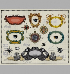 Antique map elements Royalty Free Vector Image