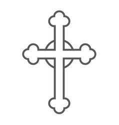 Cross thin line icon church and religion Vector Image