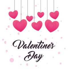 Happy valentines day pink hearts design Royalty Free Vector