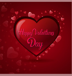 Happy valentines day card design heart shape Vector Image