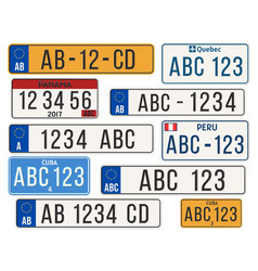 License plate font car identification number style