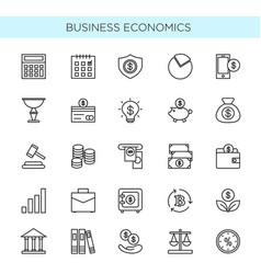 Set of thin line icons of Royalty Free Vector Image